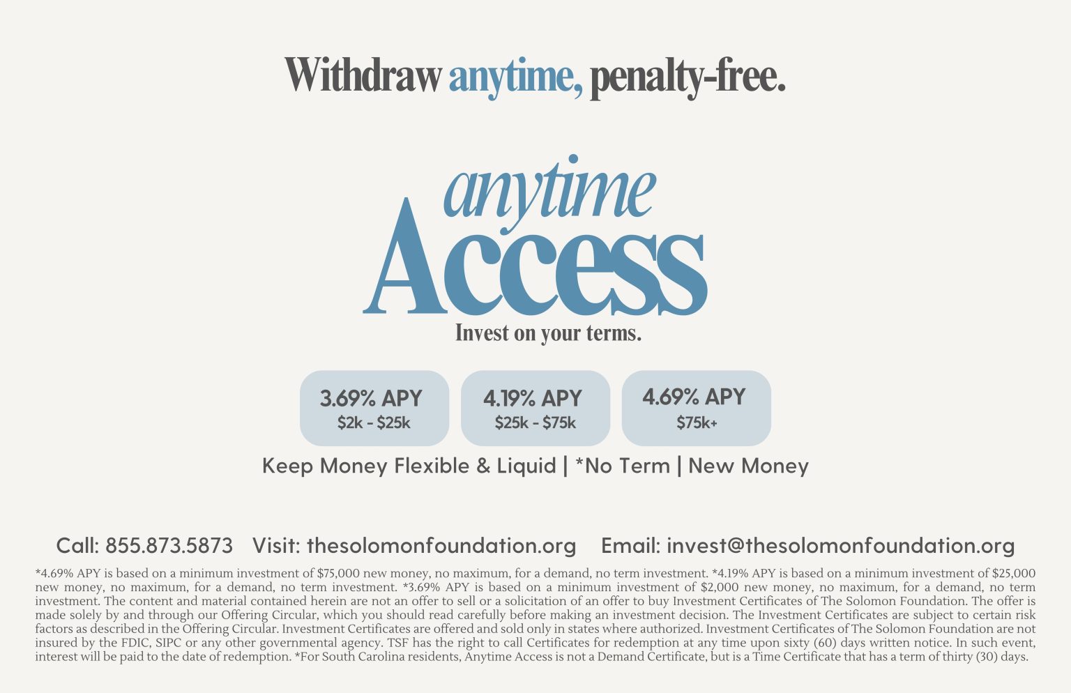 Promotions - The Solomon Foundation